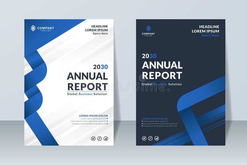Set of Blue Annual Report Design Template Stock Vector - Illustration ...