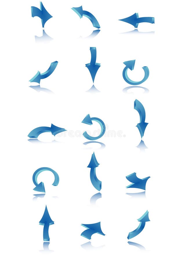 Set of blue arrows stock vector. Illustration of arrow - 6764350