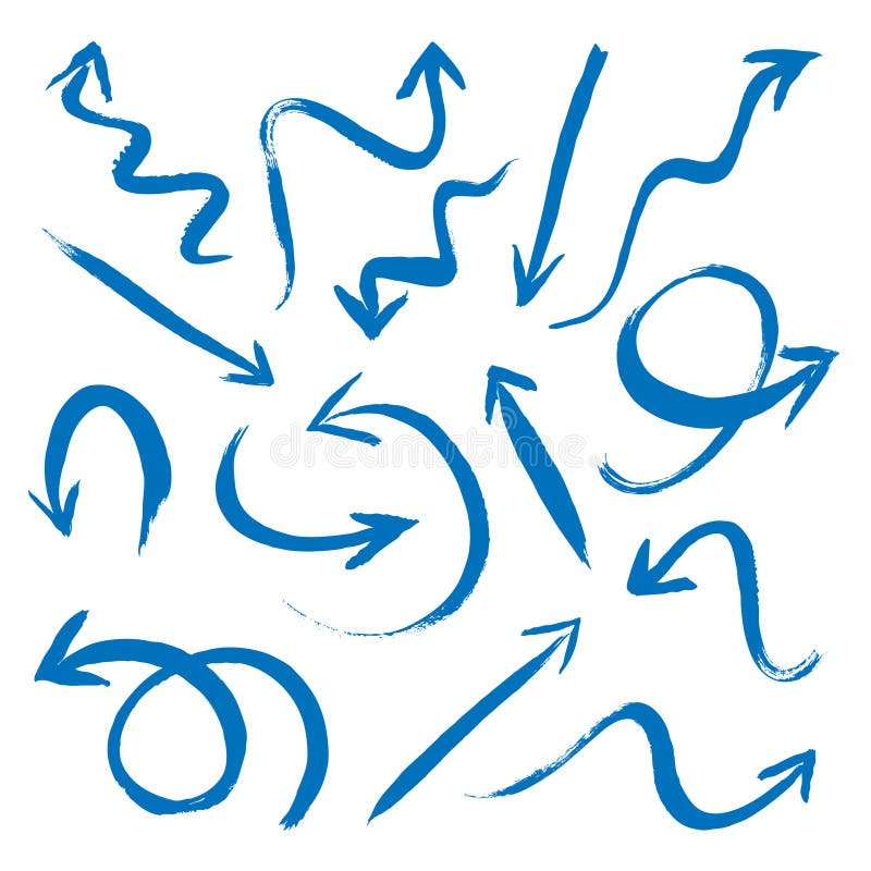 Set of blue arrows stock illustration. Illustration of design - 51129985