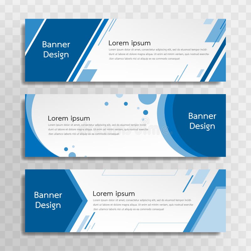 A Set of Blue Banner Templates Designed for the Web and Various ...