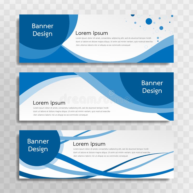 A Set of Blue Banner Templates Designed for the Web and Various ...
