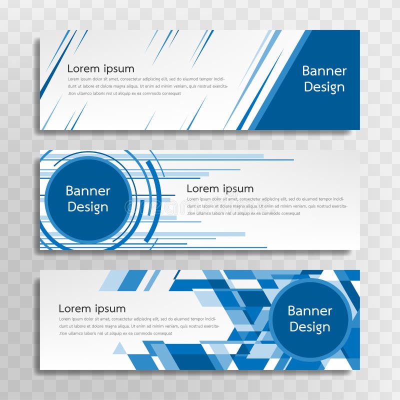 A Set of Blue Banner Templates Designed for the Web and Various ...