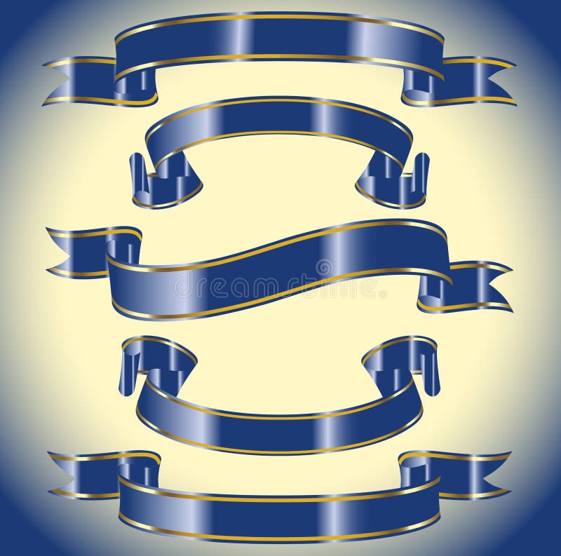 A set of blue banners stock vector. Illustration of group - 14585538