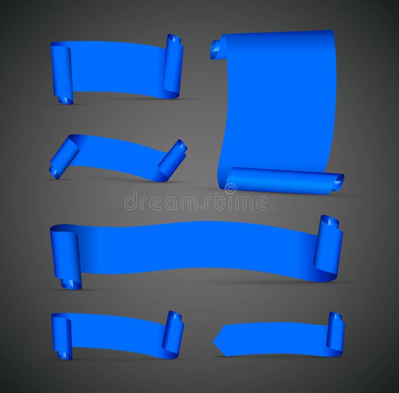 Set of blue banners stock vector. Illustration of flat - 131593056