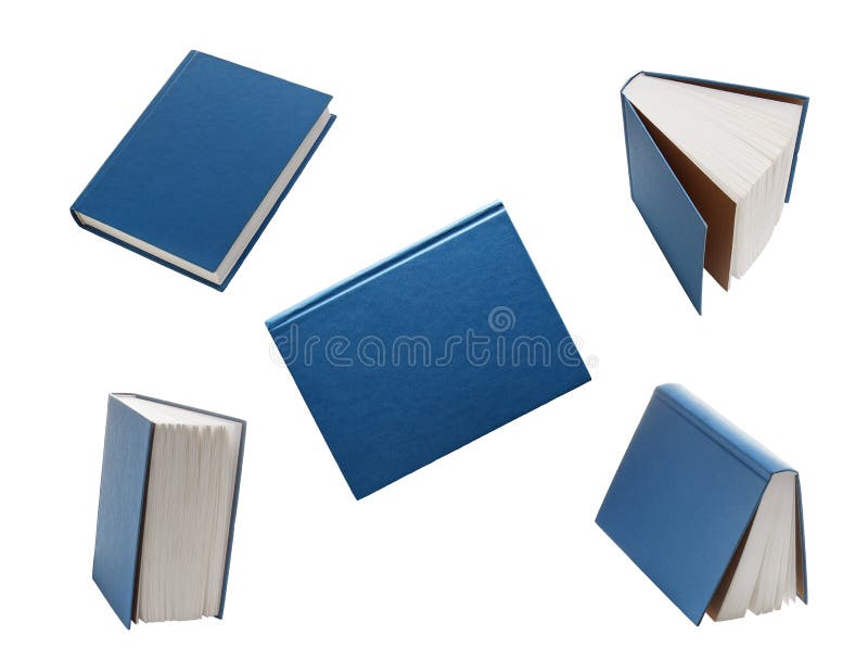 Set of Blue Book from Different Angles Isolated on White Stock Image ...