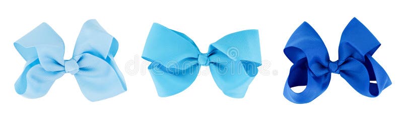 Set of Blue Bows Isolated on White Background Stock Image - Image of ...