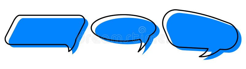 Set of Blue Chat Message Bubbles Vector Icon. Communication Icons. Talk ...