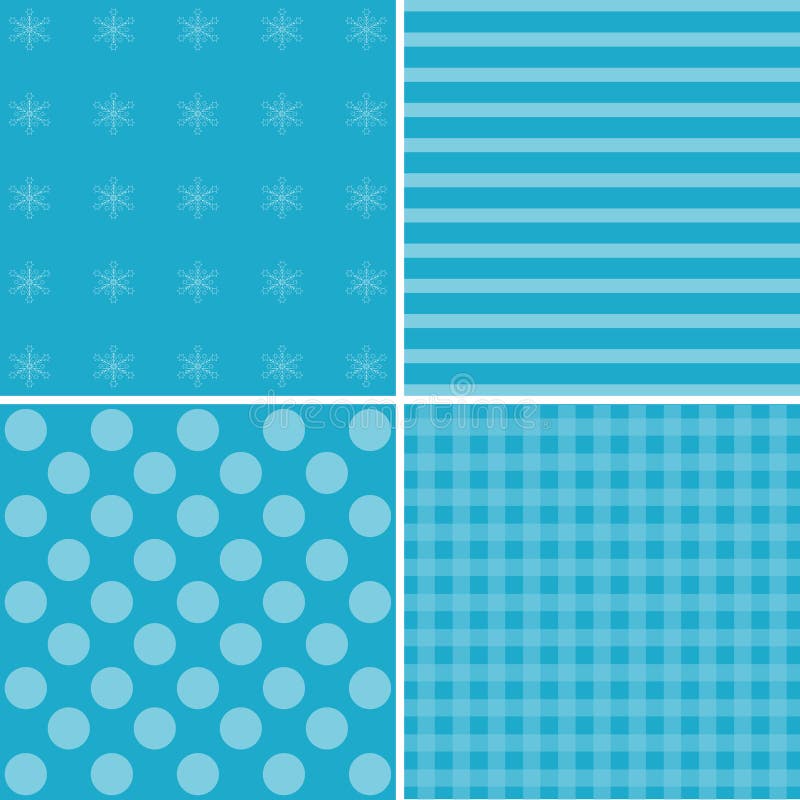 Set of Blue Christmas Patterns Stock Illustration - Illustration of ...