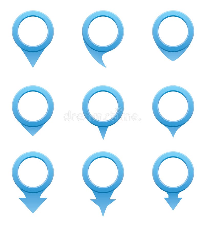 Set of Blue Circle Pointers Stock Vector - Illustration of message ...