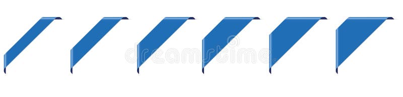 Set of Blue Corner Banner Labels Isolated on White Background Stock ...