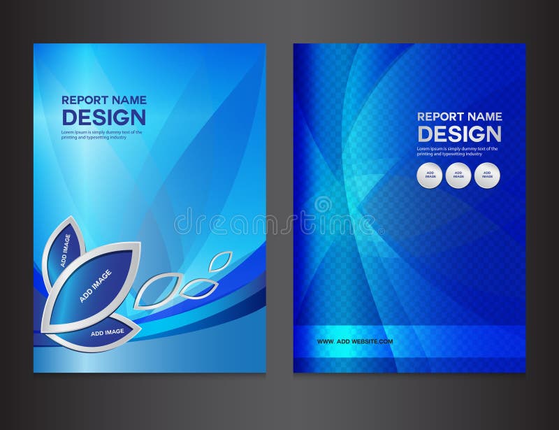 Set Blue Cover Annual Report Design Stock Vector - Illustration of book ...