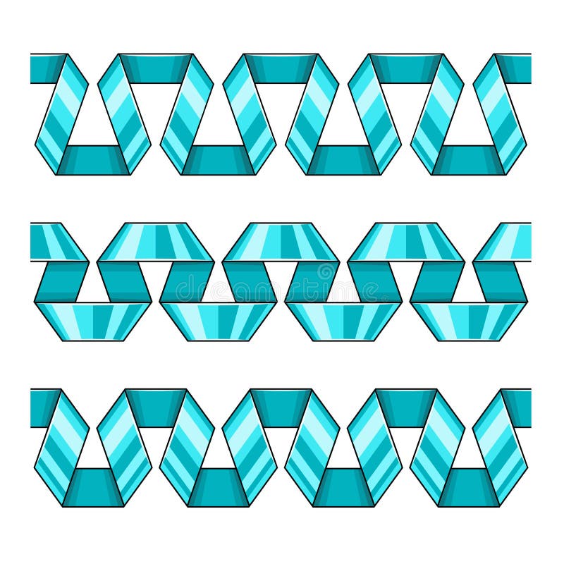 Set of Red and Blue Decorative Spiral Ribbons Banners. Vector ...