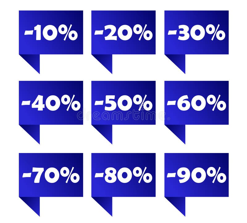 Set blue elements discount stock vector. Illustration of discount ...