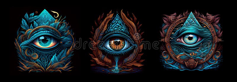 Blue Eyes of Providence. All Seeing Eye of God Stock Illustration ...