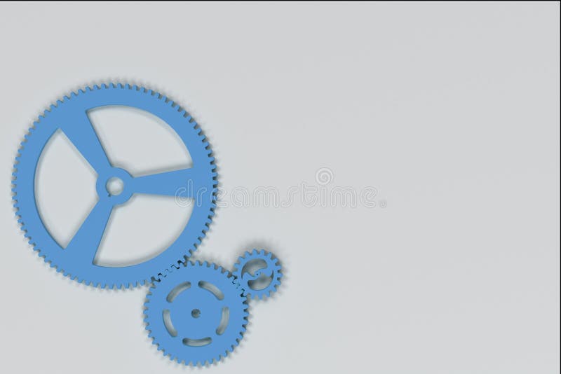 Set of Blue Gears and Cogs on White Background Stock Illustration ...