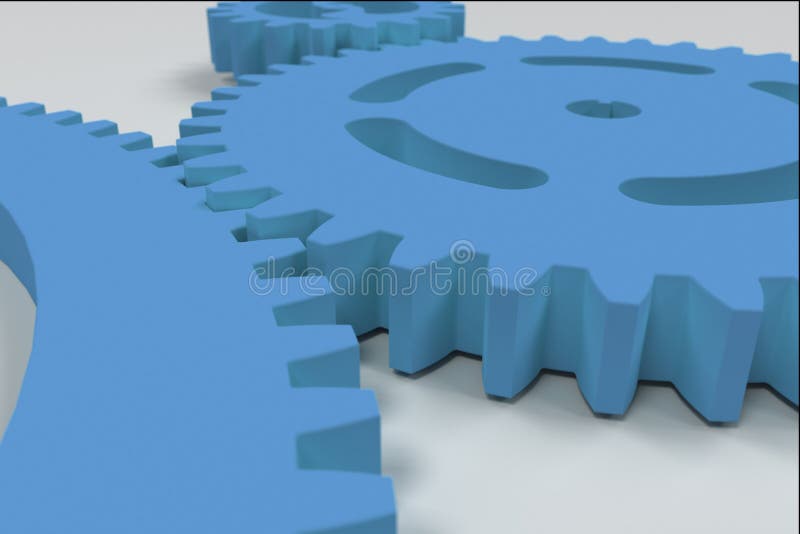 Set of Blue Gears and Cogs on White Background Stock Illustration ...