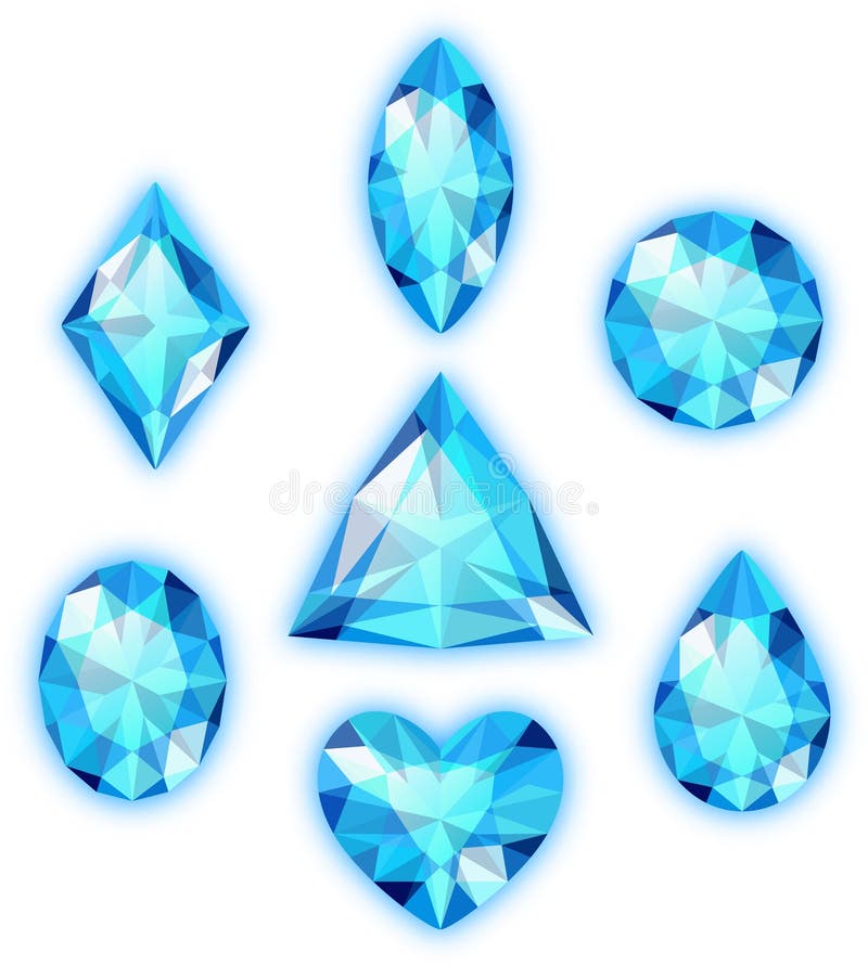 Set of blue gems stock vector. Illustration of crystal - 33794934