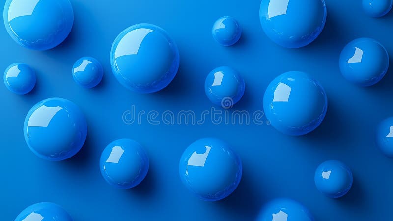 Set of Blue Glossy Spheres Balloons Isolated on Blue Background Stock ...