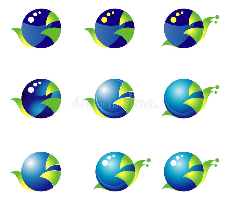 Blue Ecology Logo 2 stock vector. Illustration of flower - 20806036