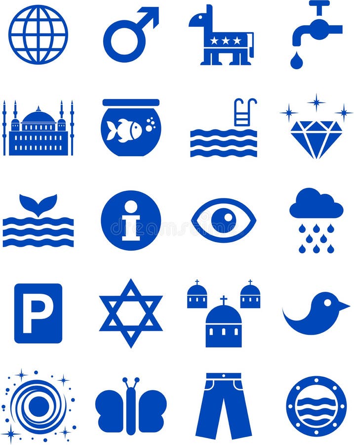Blue icons stock vector. Illustration of color, object - 29816991
