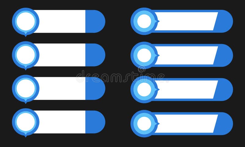 Set of Blue Infographic List Boxes with Arrows for Steps and Process Flow Stock Vector ...