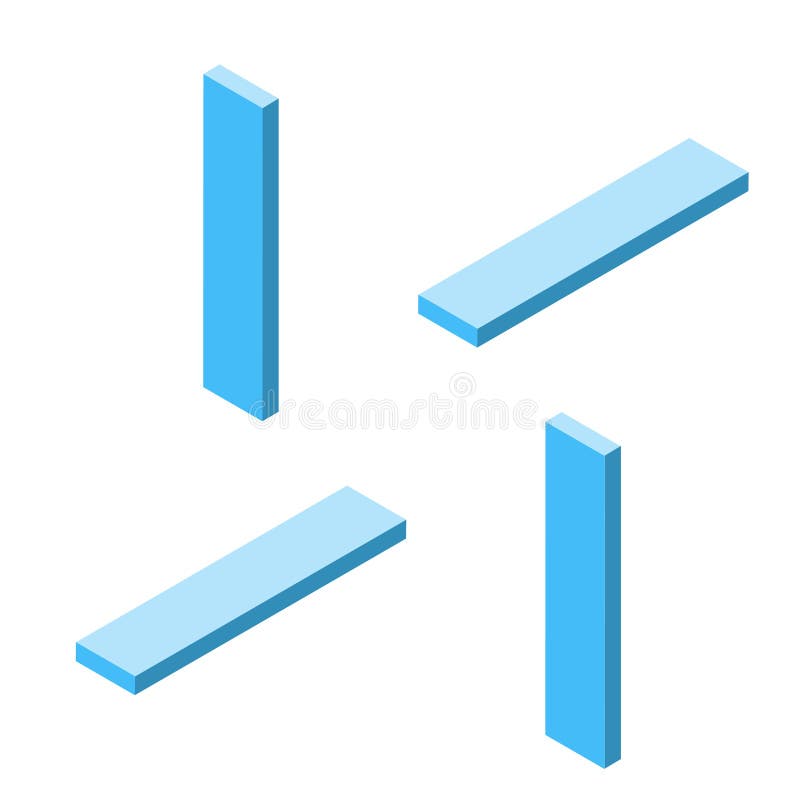 Set of Blue Isometric Plates, Minimal Style, Direction Concept, Vector ...