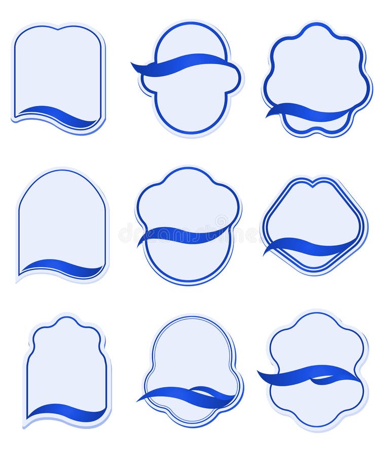 Set of blue labels stock vector. Illustration of menu - 16074516