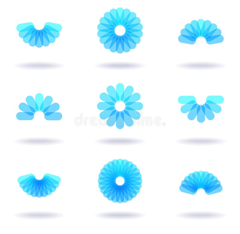 Set of blue logos stock vector. Illustration of graphic - 14359775