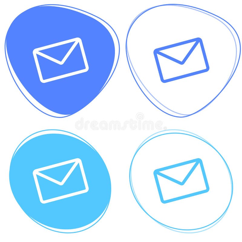 Set of Blue Mail Icons - Email Sent - New Email Icon Stock Illustration ...