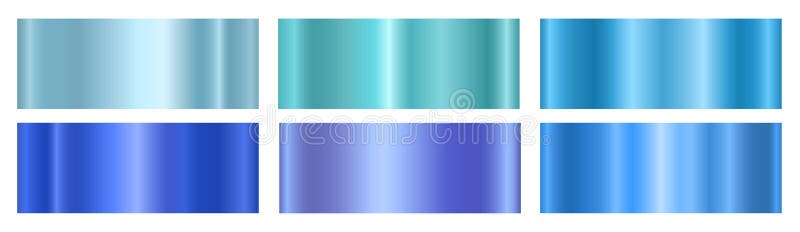 A Set of Blue Metallic Glossy Gradients on a White Background Texture ...