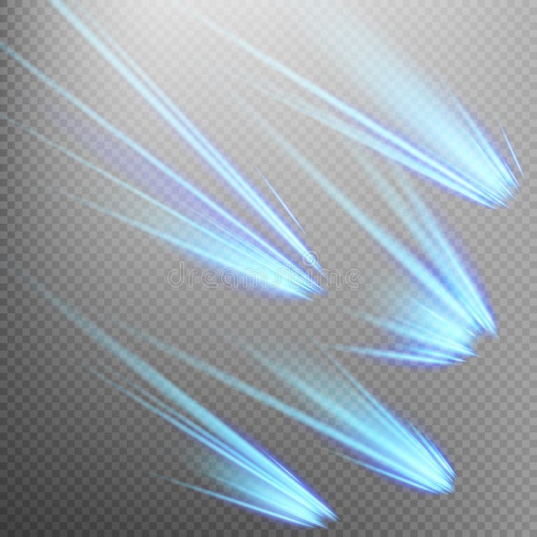 Set of Blue Meteor or Comet. EPS 10 Stock Vector - Illustration of ...