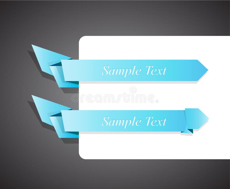 Set of Blue Origami Ribbon for Your Text. Stock Vector - Illustration ...
