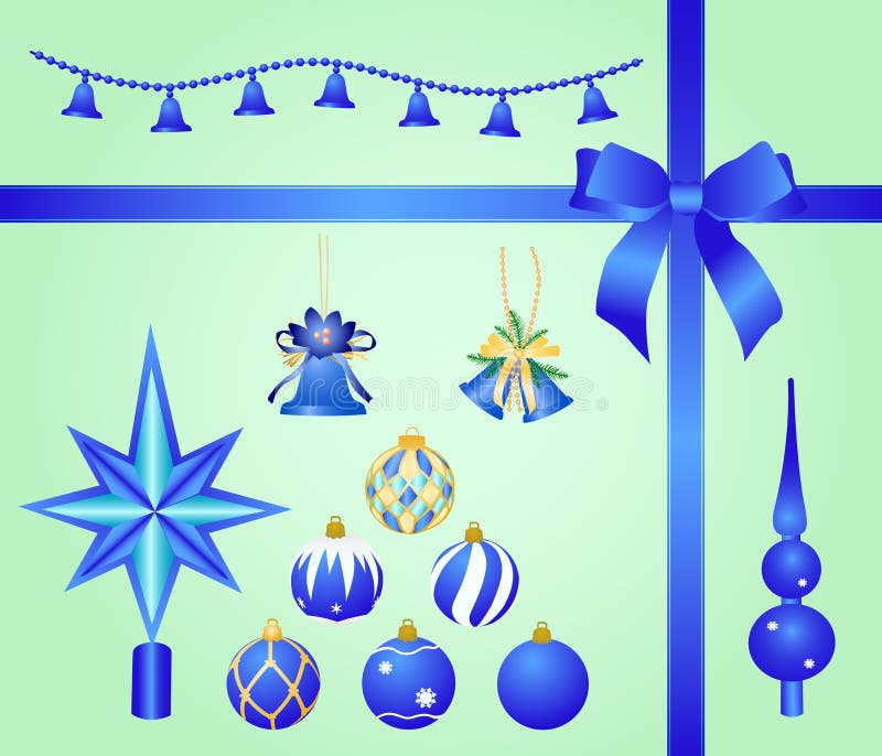 Set of blue ornaments stock vector. Illustration of ornament - 3480778