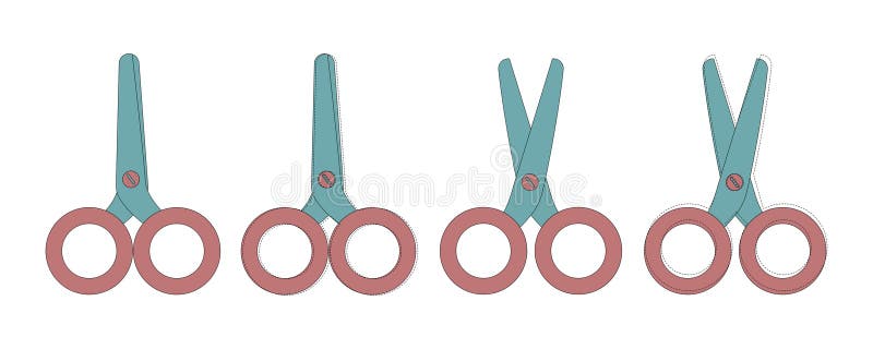 Set of Blue and Pink Scissors. Scissors Open and Closed Stock ...