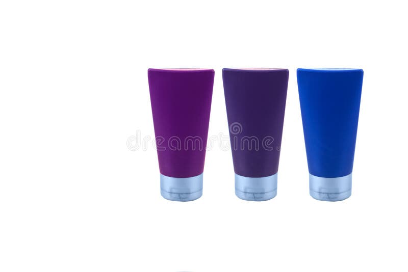 Set of Blue Plastic Containers - Cosmetic Stock Image - Image of group ...
