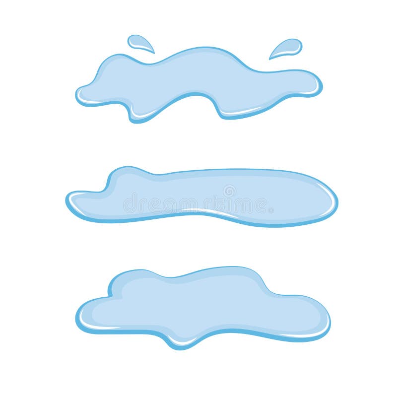 Set Blue Puddle Icon, Liquid. Flat Design Stock Vector - Illustration ...
