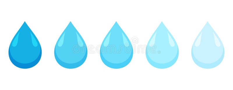 Set of Blue Rain Droplet Icon in Cartoon Style Stock Vector ...