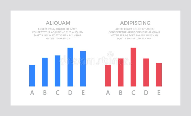 Set of Blue and Red Elements for Infographic Presentation Slides with ...