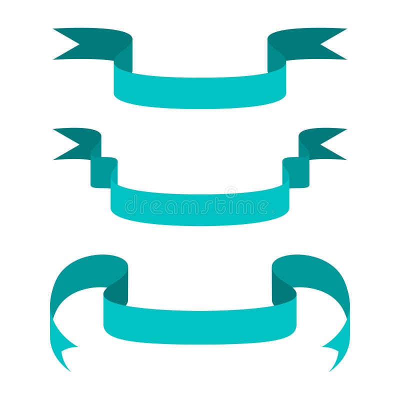 Set of Blue Retro Ribbon Banners on White Background Stock Vector ...