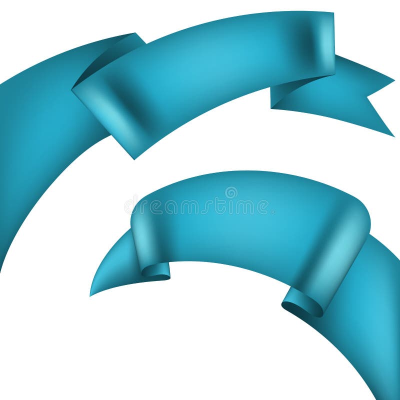 Set of Blue Ribbon Banners on White Background. EPS 10 Vector Stock ...
