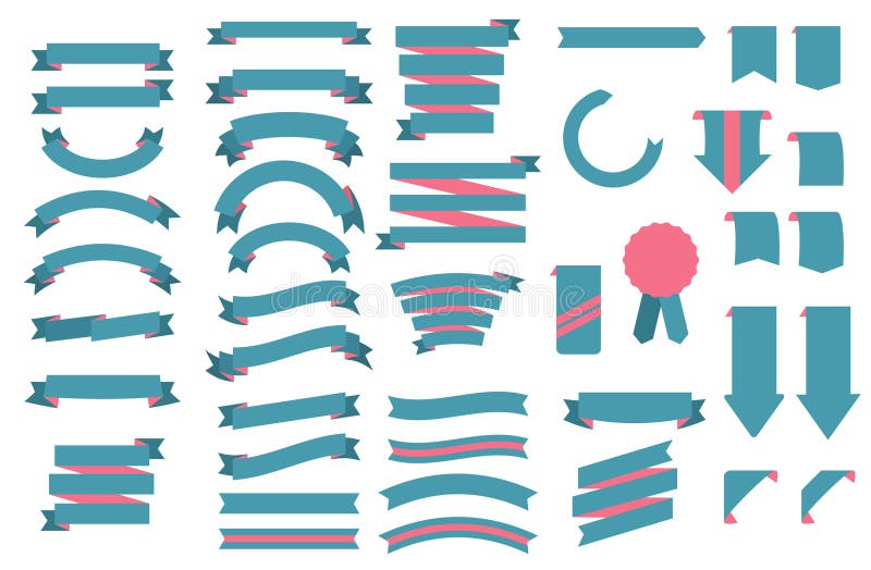 Set of blue ribbons stock vector. Illustration of blue - 99166265
