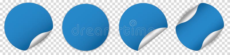 Set of Blue Round Sticker Banner on White Background Stock Vector ...
