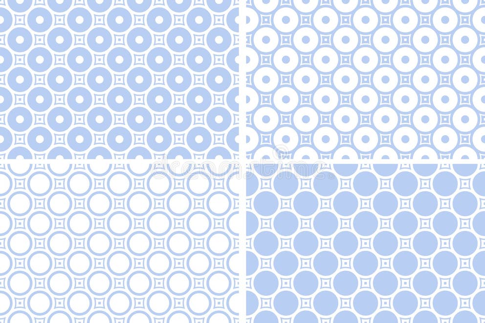 Set of Blue Seamless Geometric Circles Patterns Stock Vector - Illustration of seamless ...