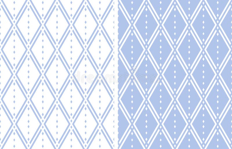 Set of Blue Seamless Geometric Diamonds Patterns Stock Vector ...