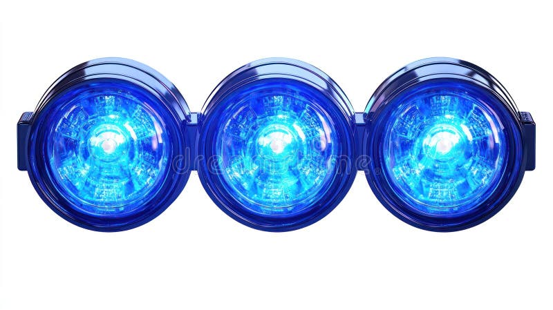 Set of Blue Siren Lights stock illustration. Illustration of rescue ...