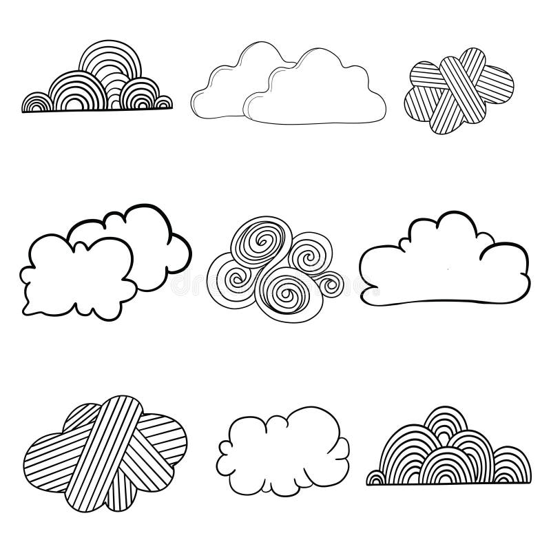 Set of Blue Sky, Clouds. Cloud Icon, Cloud Shape. Set of Different ...