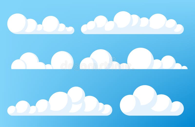 Set of Blue Sky, Clouds. Cloud Icon, Cloud Shape. Set of Different ...