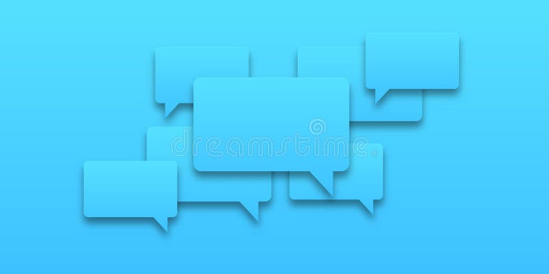 Set of Blue Speech Bubbles Icons. Communication between People, a Kind ...
