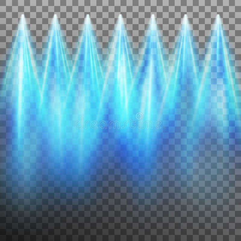 Set of Blue Spotlights. Blue Stage Lights Effect. EPS 10 Vector Stock ...