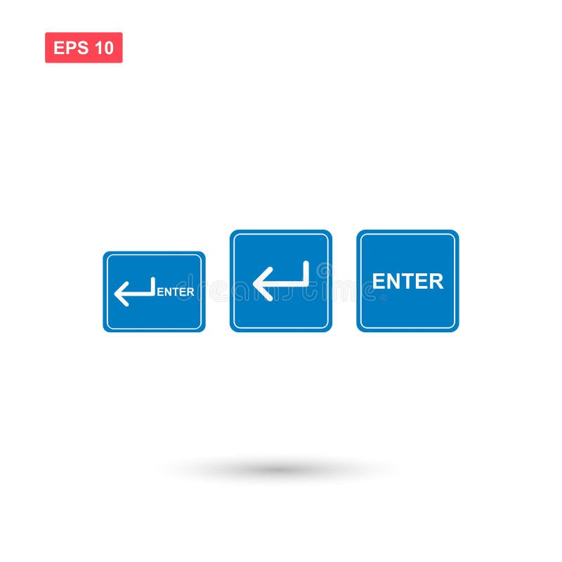 Set of Blue Square Enter Symbol Vector Isolated Stock Vector ...